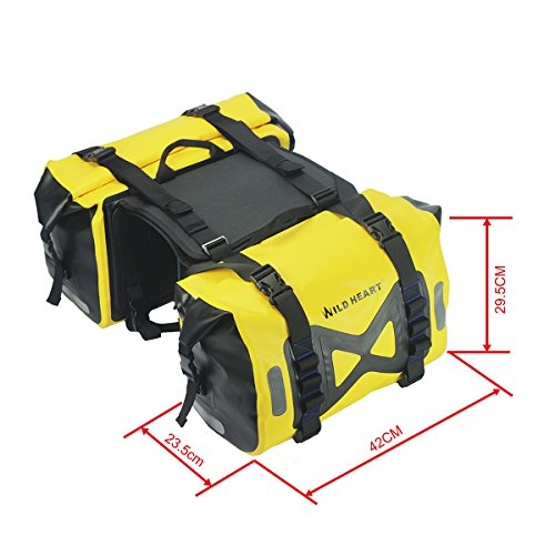 WILD HEART Waterproof Bag Motorcycle saddlebag 50L Tank Bag Motor Side Bag (Black)