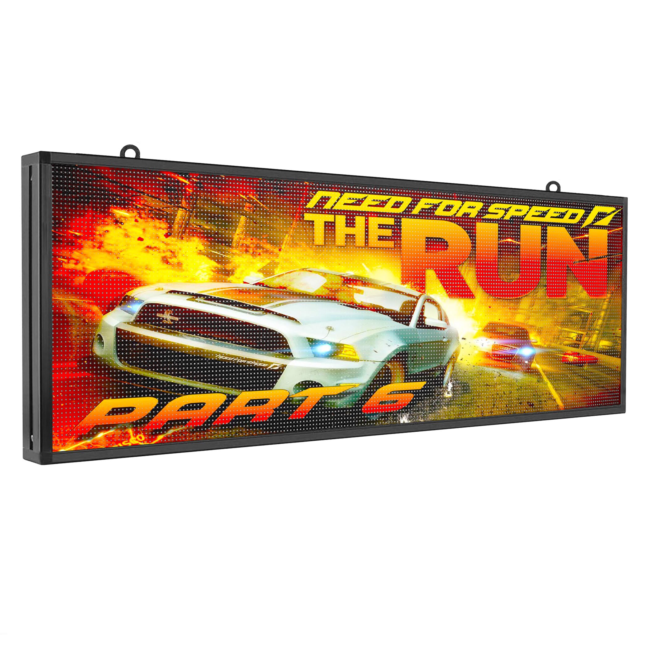 P5 LED Sign Display WiFi + USB Programmable RGB Full Color LED Scrolling Sign Board 39''x14'' High-Definition and High-Brightness LED Billboards Support Image, Video, Text, and Date Display