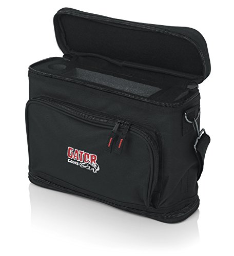 Gator Cases Padded Nylon Carry Bag for Single Wireless Microphone System; Live-in Style Holds Reciever, Body Pack, and Microphone with Antenna Access (GM-1W) , Black