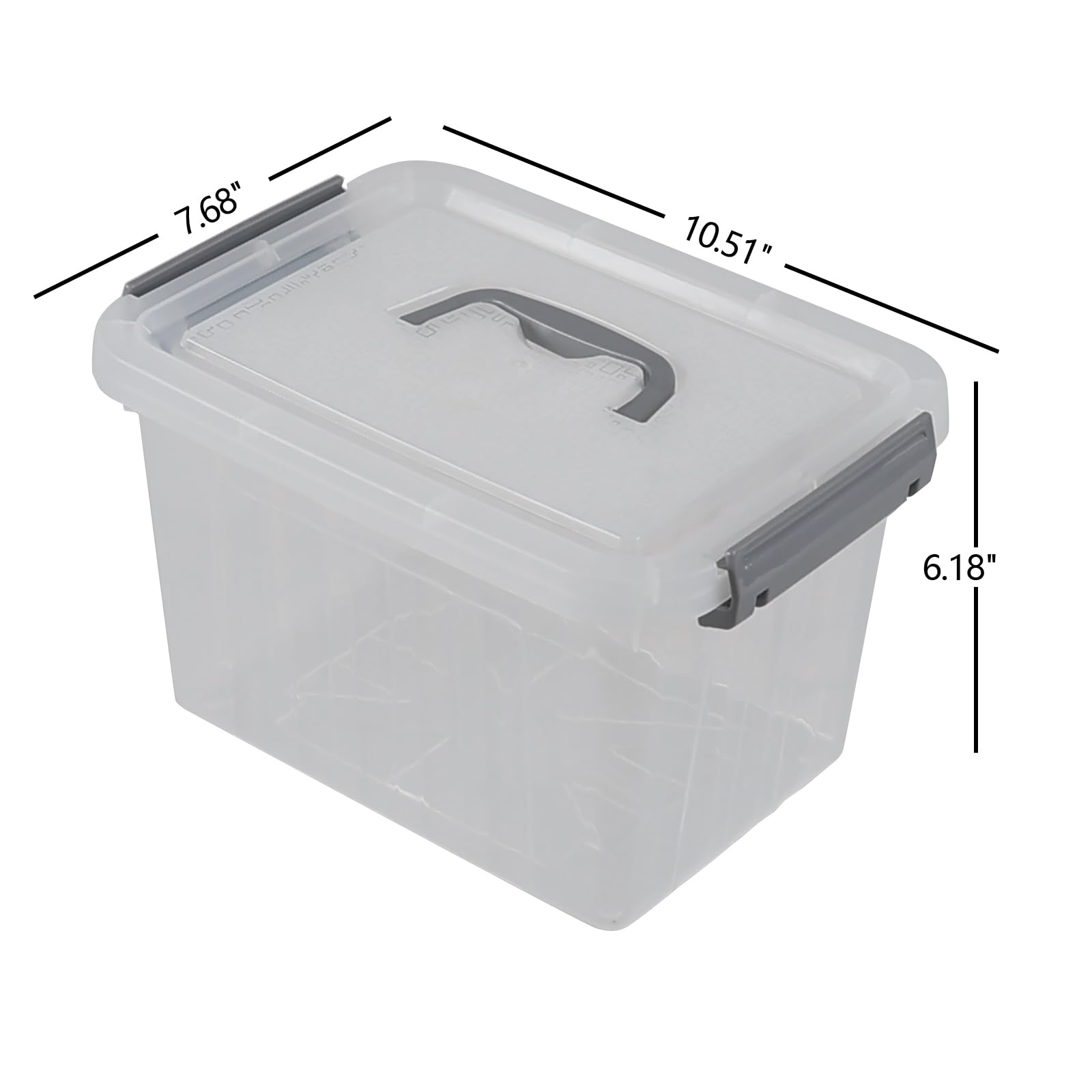 Udotry 6 Quart Clear Plastic Storage Latching Bins with Handle, Small Plastic Boxes with Lids, 6 Packs