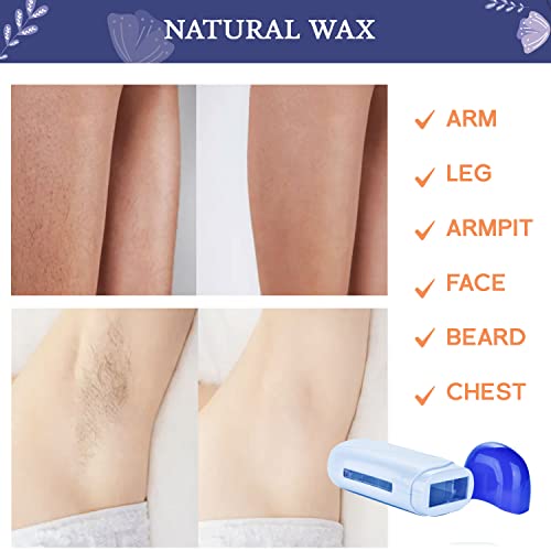 Roll on Wax Warmer Kit, Portable Home Waxing Kit, Wax Roller Kit for Hair Removal, Men and Women