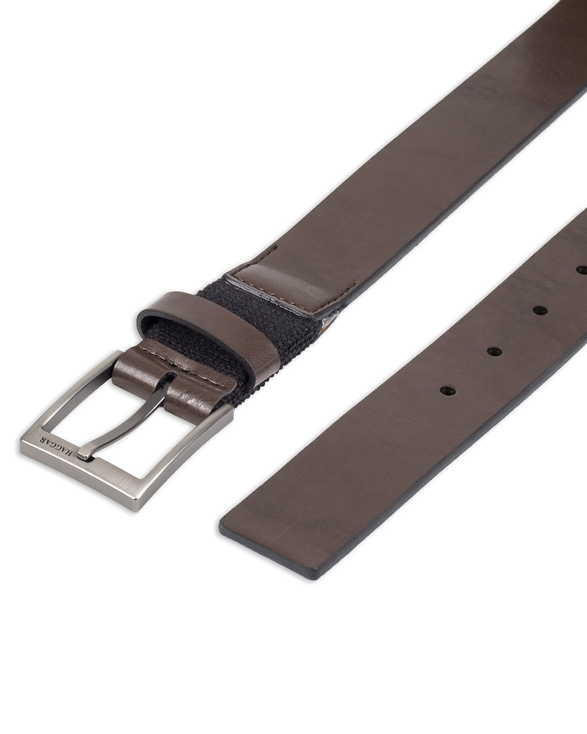 Haggar Men's Essential Belt-Dress and Casual, Brown Tab, X-Large (42-44)