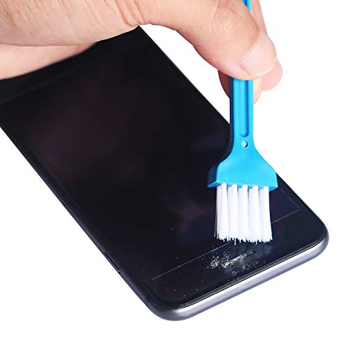 Tatuo Metal Anti Dust Plugs Compatible with iPhone 14/13/ 12/13 Pro Max, Included Phone Charger Port Plug Cleaning Brush Kit, Cell Phone Speaker Receiver Cleaning Brushes Set, 16 Pieces