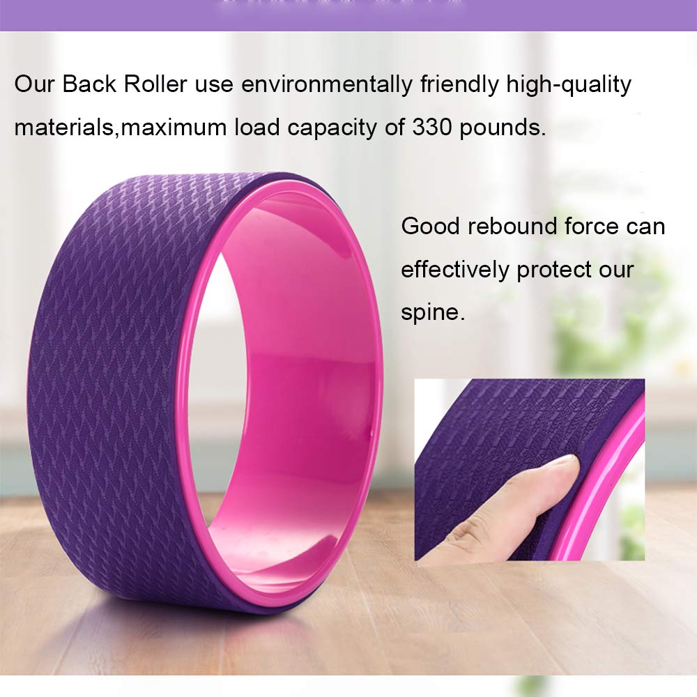 Generies Brands 13"x5" Foam Roller Yoga Wheel Back Roller Foam for Back Pain Therapy & Stretching,Improving Flexibility,Backbends & Yoga Poses (Purple & red)