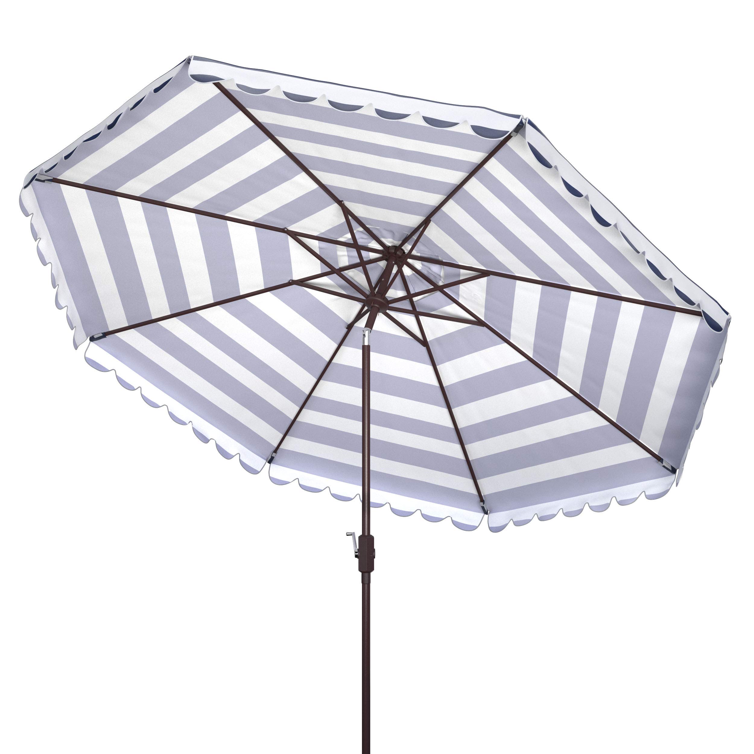 Safavieh PAT8111C Outdoor Vienna Navy and White 11-Foot Round Crank UV Protected Umbrella