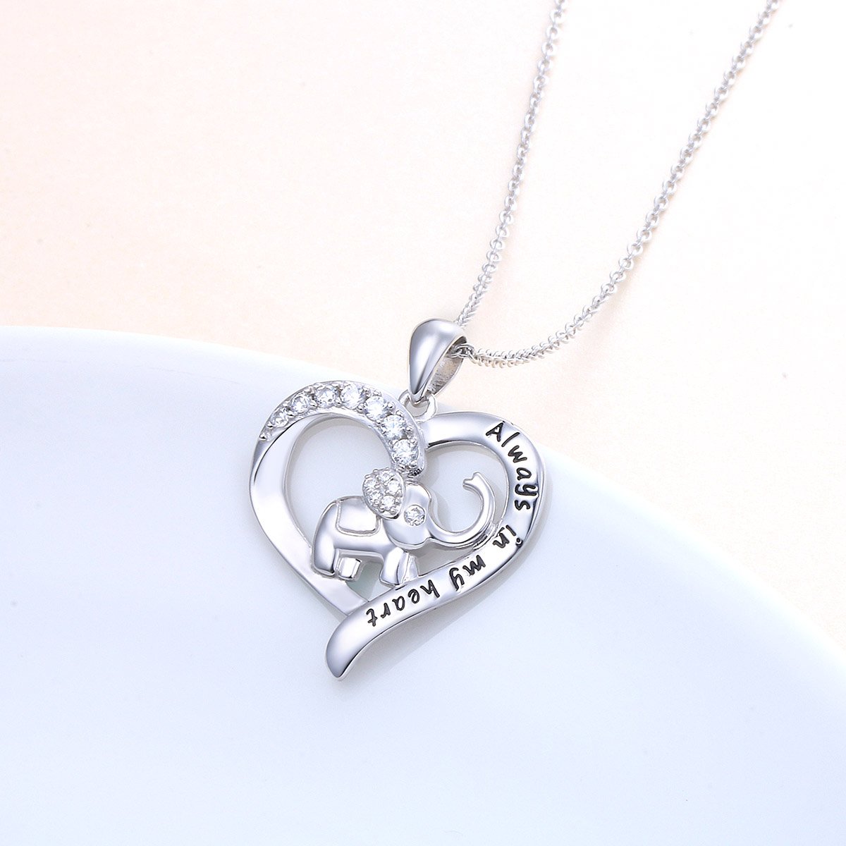 FLYOW S925 Sterling Silver Cute Cat Pendant Necklace, 18" (Single Cat)