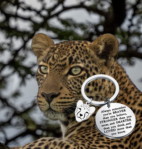 KUIYAI Leopard Lovers Gift Leopard Always Remember Gift Cheetah Gift Animal Lovers Gift Friend Gift Leopard Wildlife Keychain (LeopardAlwaysK)
