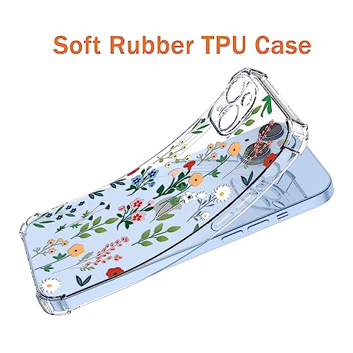 OEURVQO for Oppo A16 Oppo A16s Oppo A54s Case Clear Floral Flower Pattern Design Soft TPU Cover Shockproof Bumper Anti-Scratch Protective Case for Oppo A16 (Lush Flora)