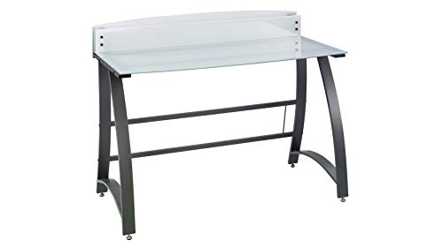 Safco Products 1938TG Xpressions 47" Computer Glass Top Workstation (Optional Keyboard Tray 1940BL Sold Separately), Tempered Glass/Black Frame