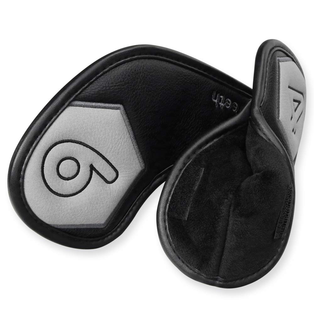 Golf Iron Head Covers 10Pcs Leather Golf Club Protector for Titleist Callaway Ping Taylormade
