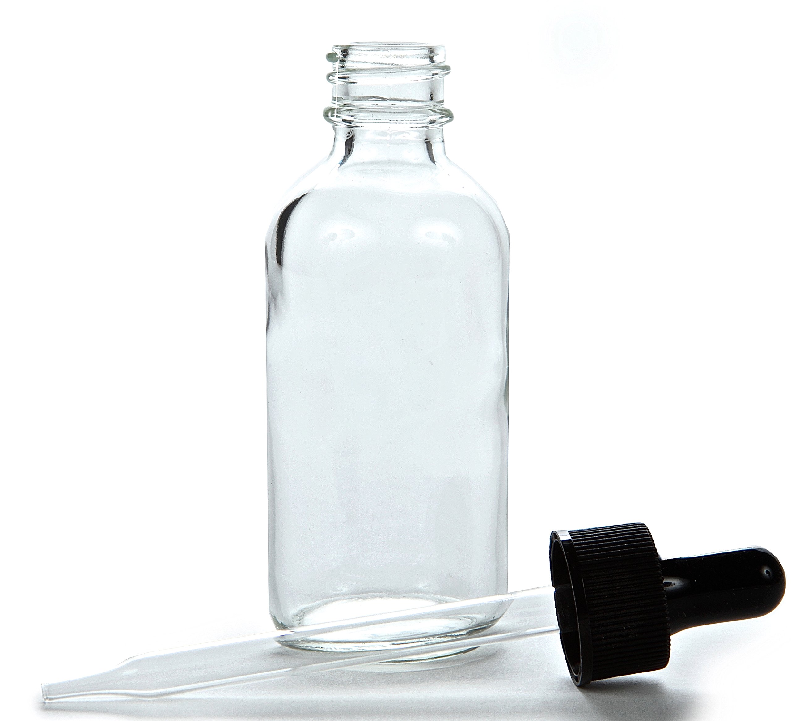 Vivaplex, 12, Clear, 2 oz Glass Bottles, With Glass Eye Droppers
