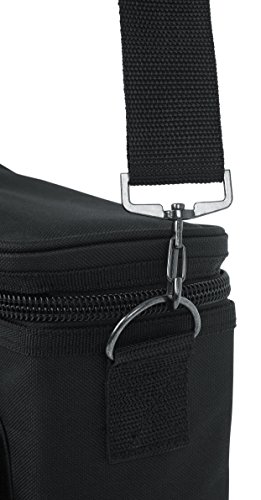 Gator Cases Padded Nylon Carry Bag for Single Wireless Microphone System; Live-in Style Holds Reciever, Body Pack, and Microphone with Antenna Access (GM-1W) , Black