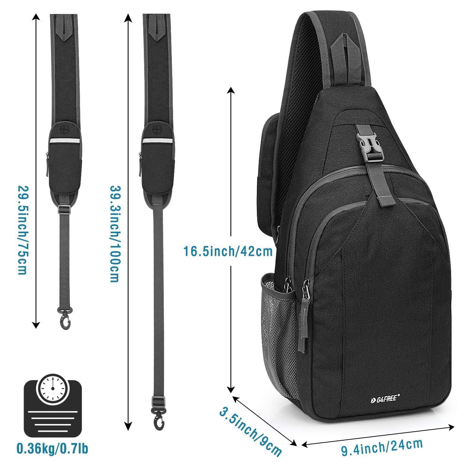G4Free Sling Bags Chest Backpack For Man + RFID Multipurpose Left Right Sling Backpack For Cycling Hiking