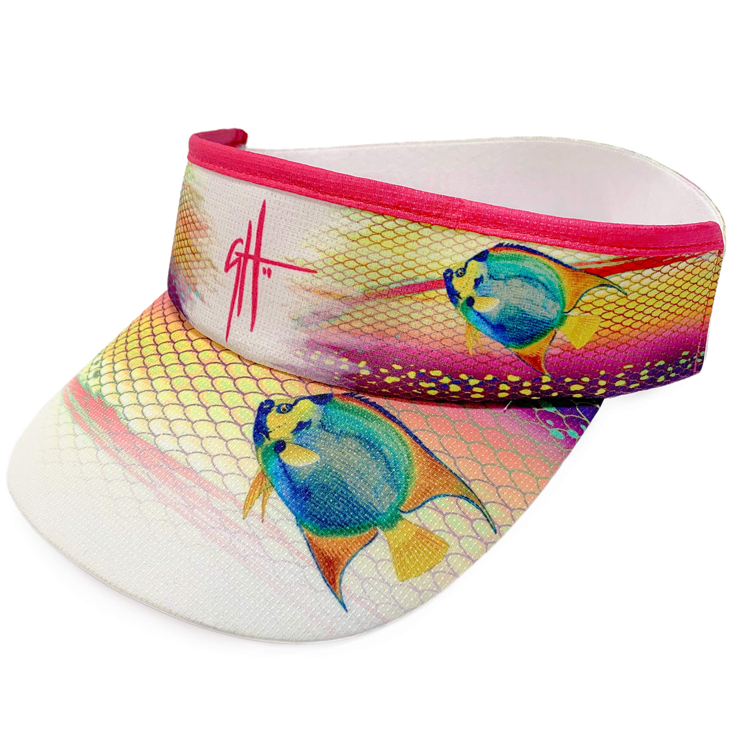 Guy Harvey Tropical Fish Race Visor, Tropical Fish, One Size