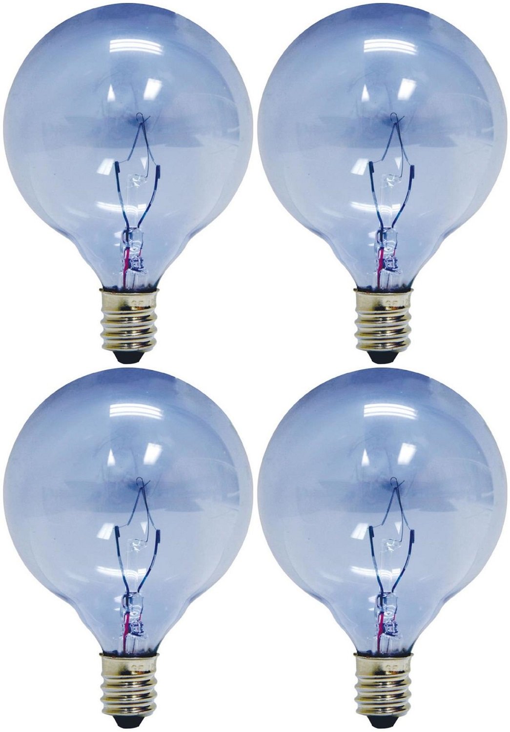 GE Lighting 48704 40-Watt Reveal Candelabra Globe G16.5, 4 Bulbs