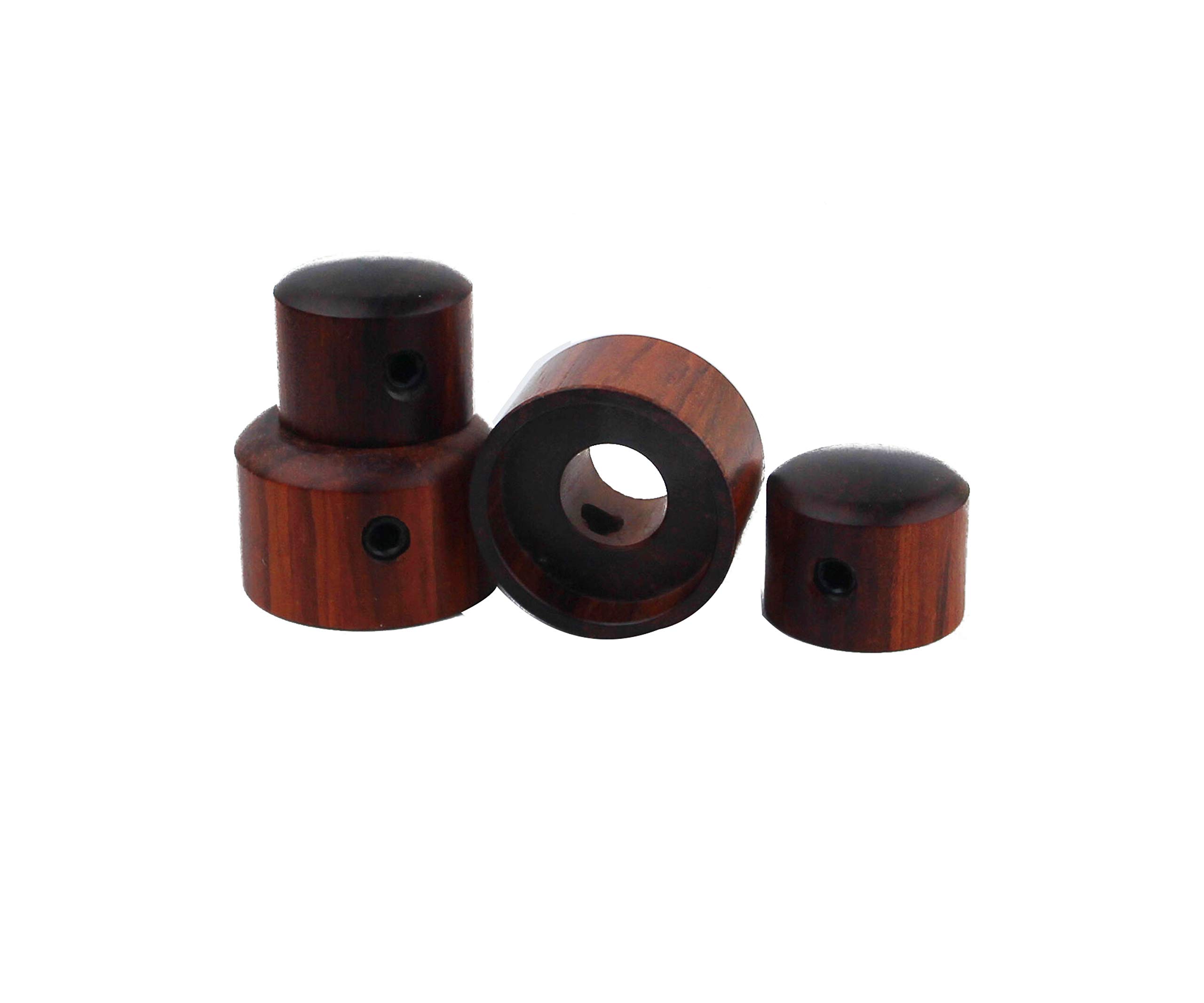 Guyker 2Pcs Red Sandalwood Concentric Stacked Knobs, Dual Dome Control Knobs, High Grade Dome Volume Tone Knob Replacement for Electric Guitar or Precision Bass