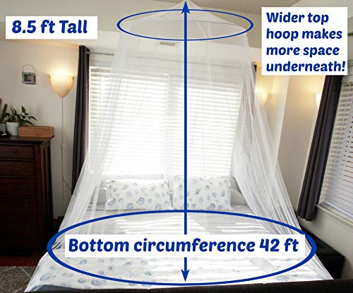 Tedderfield Extra Large Mosquito Net Premium Quality for Single to Cal King Size Beds + Cribs, Conical Netting, Spacious Bed Canopy: Extra Wide and Long, Indoor Outdoor Use, Ideal Travel Net