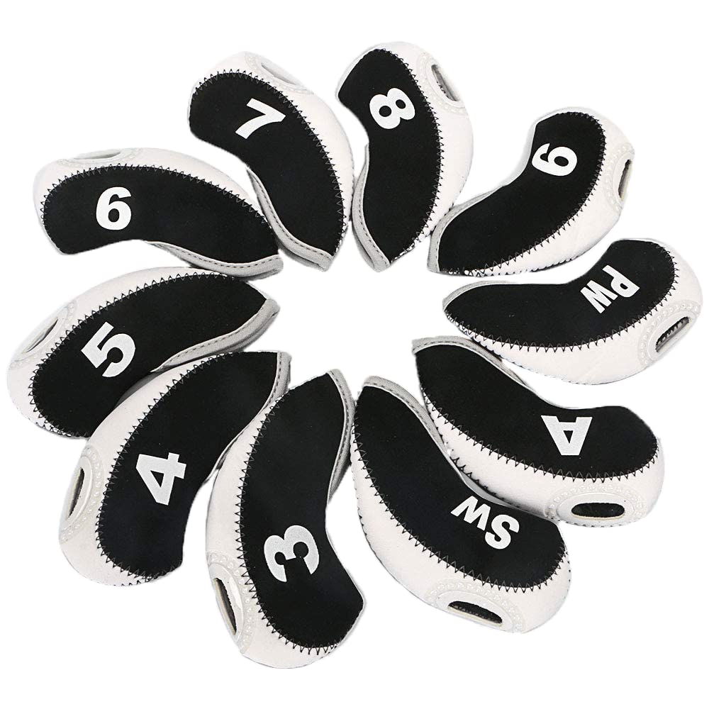 Golf Iron Covers 10pcs/set Neoprene Many Color Choice Closely Protector for Club Mens Elasticity Protable(3-9 Pw A Sw) Number