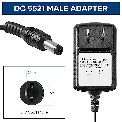 Saker Mini Cordless Polisher Charger - 1 Charger Only, DC 5521 Male Adapter, Input:100-240V~50/60Hz 0.5A, Output:12V-600mA