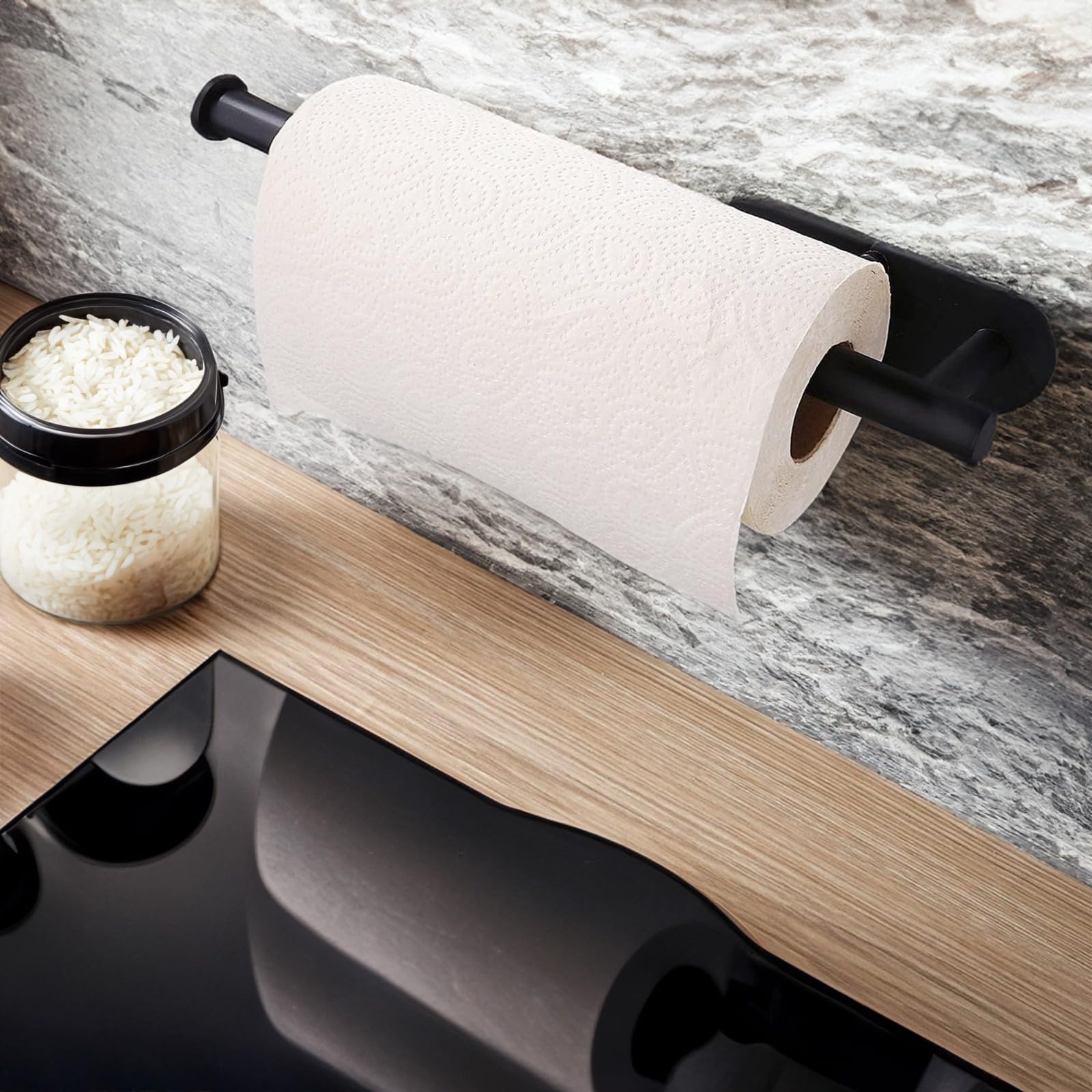 Remarkable Home Paper Towel Holder - Self-Adhesive Or Screw Mounted for Under Cabinet Or Wall, Great for Kitchen, RV, Bathroom and Garage (Stainless Steel)