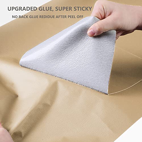 YAFLC Self Adhesive Leather Repair Tape Kit, 4"x 63" Leather Repair Patch for Furniture, Leather Repair Patch for Car seat, Sofas, Couch, Boat Seat (Beige Yellow)