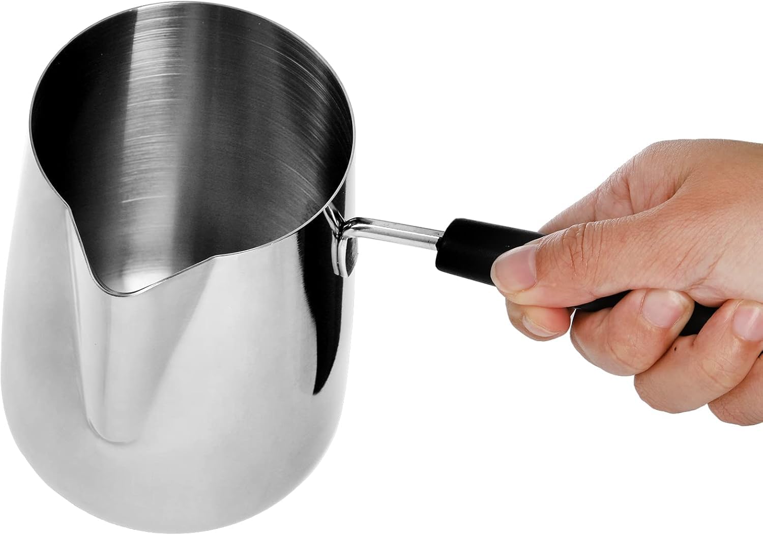 Turkish Coffee Pot, Butter Warmer Mini Stainless Steel Coffee Heating Melting Pot 1000ml with Spout for Home Cafe