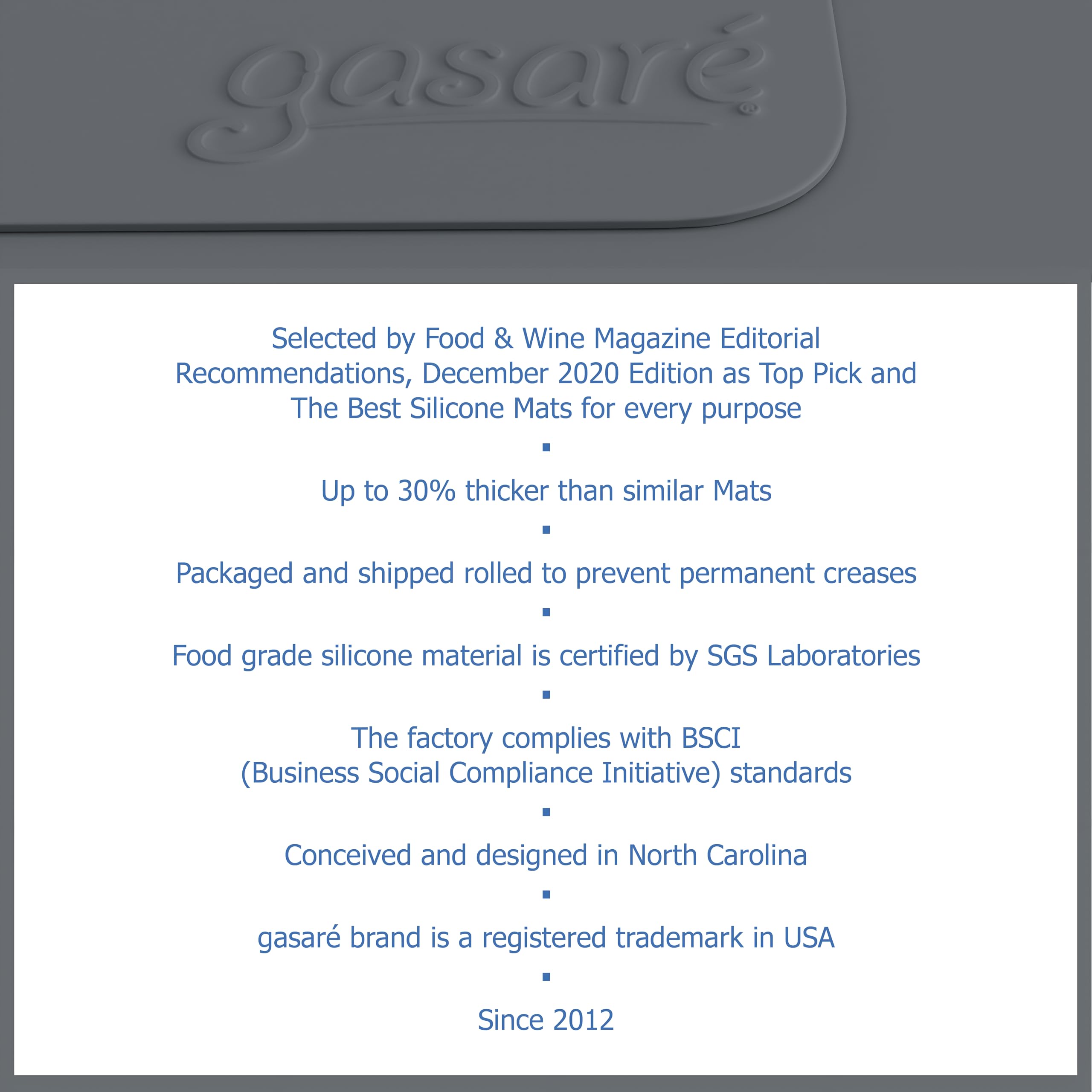 gasaré, Set of 2, Extra Large, Thick, Silicone Mats for Kitchen Counter, Heat Resistant Mats, Countertop Protector, Non-Slip, Easy to Clean, 25 x 17 Inches x 1.4mm, Gray
