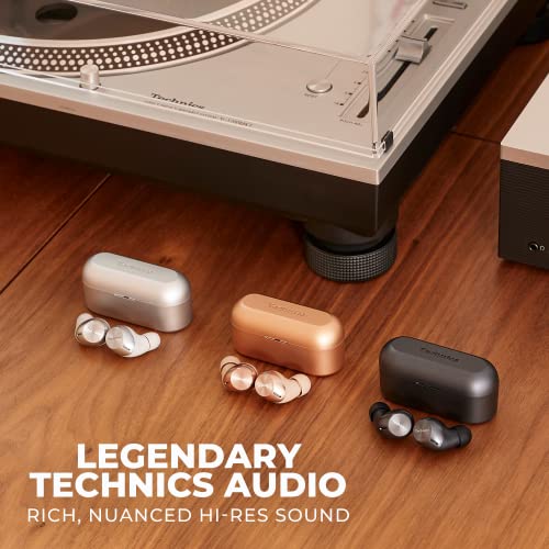 Technics True Wireless Multipoint Bluetooth Earbuds with Microphone, HiFi, Clear Calls, Long Battery Life, Lightweight Comfort Fit, Alexa Built in, EAH-AZ40-N (Rose Gold)