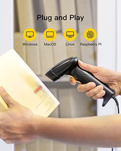 Officelab Barcode Scanner, 1D USB Handheld Barcode Reader, Screen Scanning, BS02004