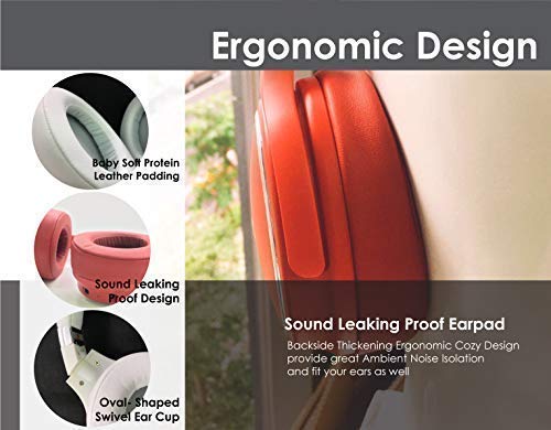 VOZA V700D Electrostatic, Dual Driver Hi Res, Deep bass Over-Ear HiFi Headphone with Microphone, Red Color