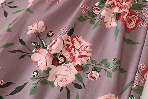 Vozanet Women's V Neck Sexy Pajama Sets Capri Sleepwear Floral Elegant Nighty 2PCS Plus Size S-3XL, Florals-Brown, XX-Large