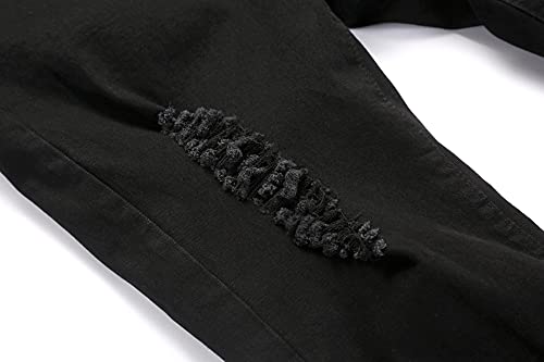 WULFUL Men's Skinny Ripped Jeans Stretch Comfy Denim Jeans Slim Fit Pants