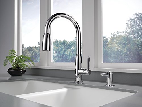 Peerless P188103LF-SD Apex Single Handle Kitchen Pull-Down with Soap Dispenser, Chrome
