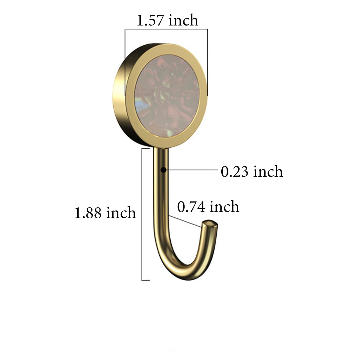 Sveudvdis 2 Pack Adhesive Hooks, Brass Wall Hooks, Bath Towel Hook for Wall Decorative, Self Adhesive Hooks Wall Hangers Without Nails for Entryway Kitchen Bathrooms Door (White)