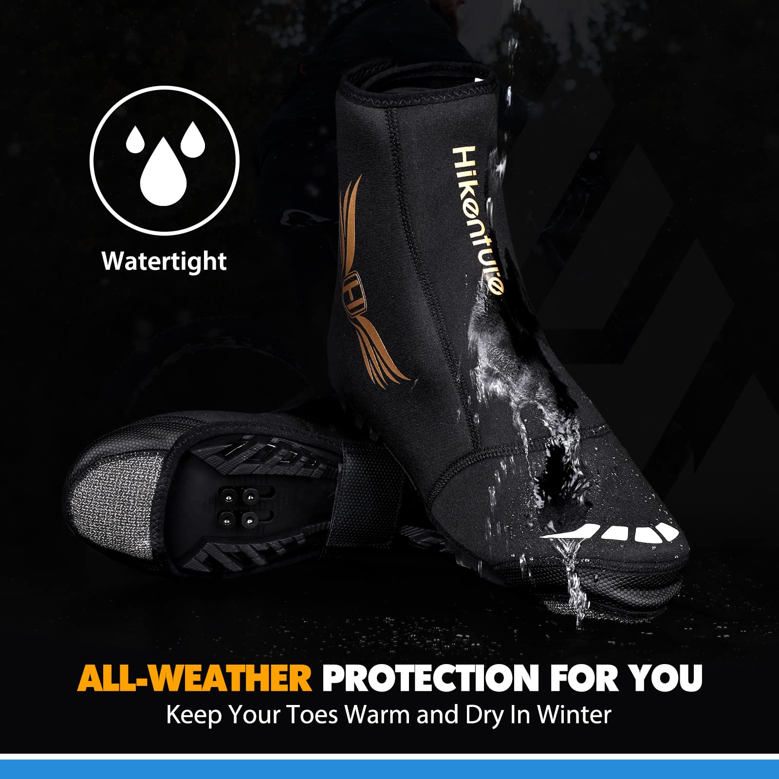 Hikenture Cycling Shoe Covers, Water-Resistant Cycling Overshoes for Winter