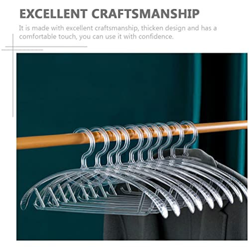 Pants Hangers Clear Plastic Hangers Suit Rack: 5Pcs Transparent Suit Hangers with Non- Slip Pant Bar Clothing Storage Racks Plastic Heavy Duty Hangers for Home Hotel Shirt Hanger