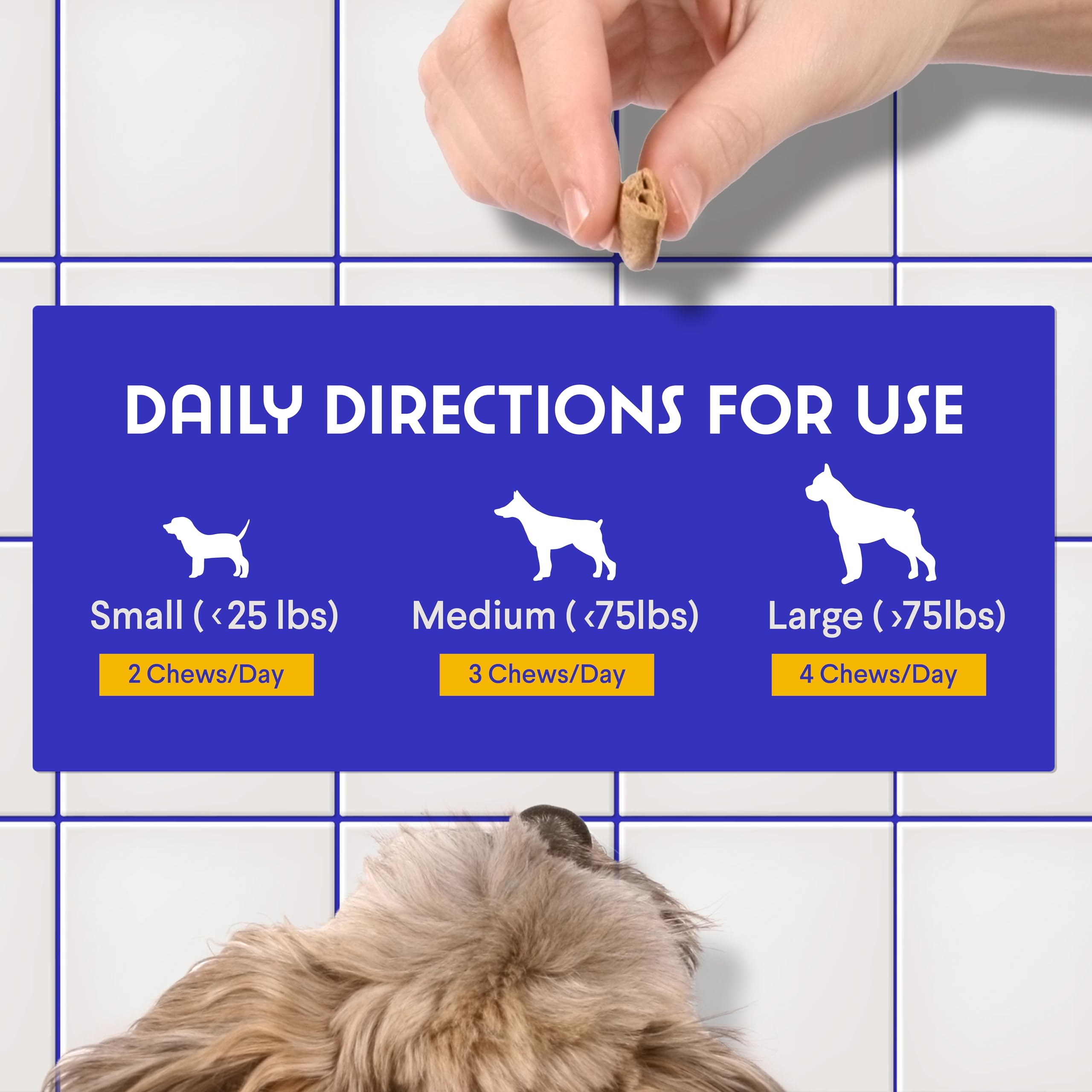 WONDER PAWS Hip and Joint Supplement for Dogs - Glucosamine for Dogs, Chondroitin for Joints, Mobility for Pets β Hip & Joint Chews β Turmeric, Collagen & MSM β Hips, Bones & Cartilage β 90 Soft Chews