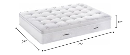 Full Size Mattress - 12 Inch Cool Memory Foam & Spring Hybrid Mattress with Breathable Cover - Motion Isolation - Comfort Plush Euro Pillow Top - Green Foam Certified - Oliver & Smith