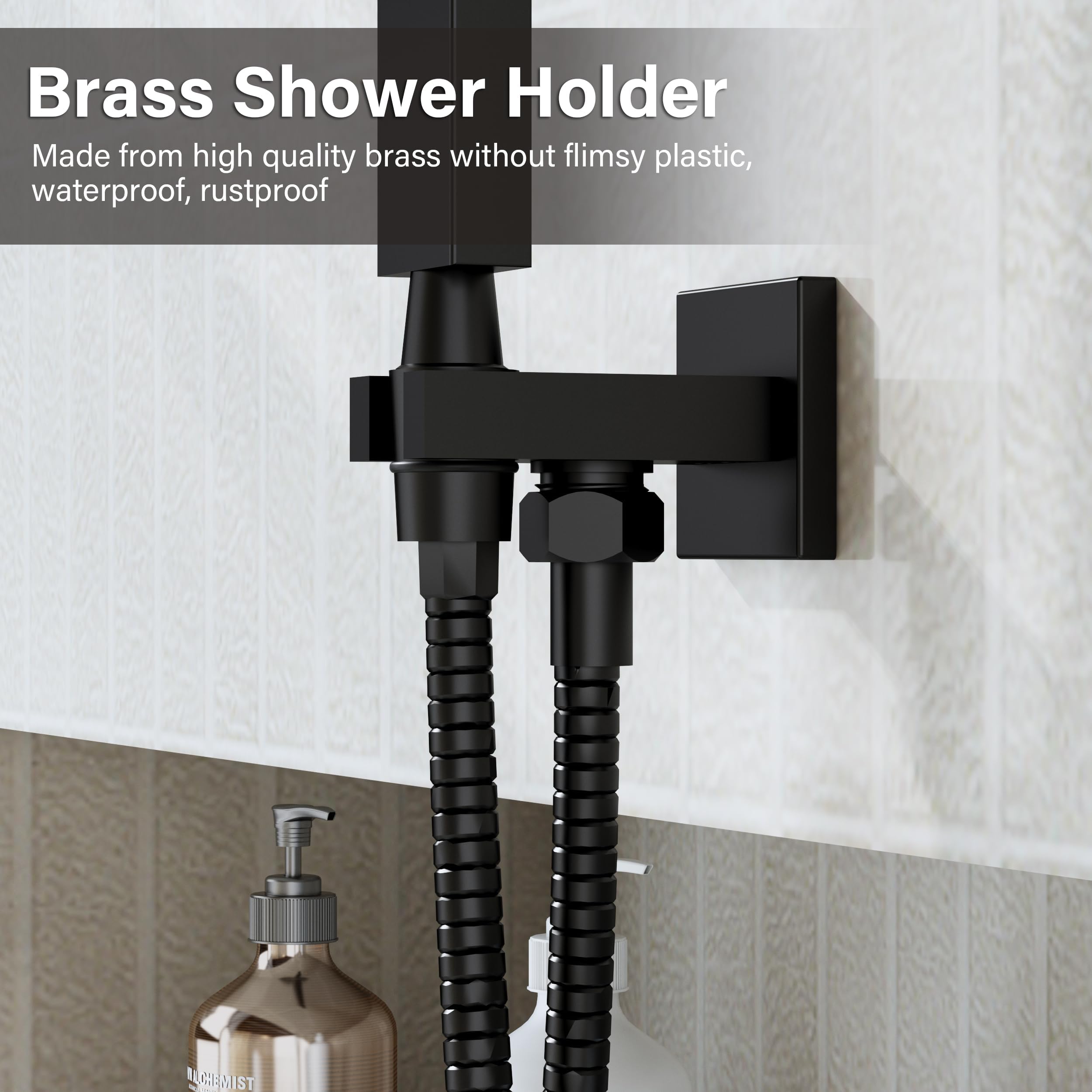 Gabrylly Shower System, Black Shower Faucet Set with 10" Rain Shower head and Handle Set, All Metal Shower Heads with Handheld Spray Combo, Wall Mounted Shower Fixtures with Shower Valve, Matte Black