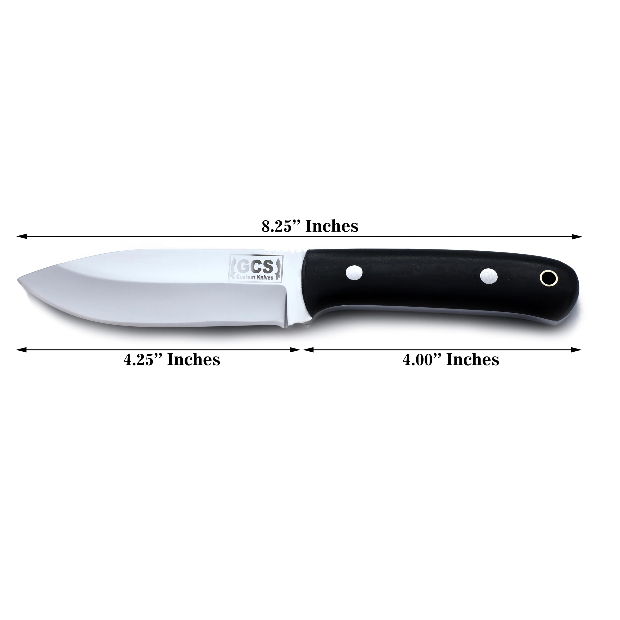 GCS Handmade G10 Handle D2 Tool Steel Tactical Hunting Knife with leather sheath Full tang blade designed for Hunting & EDC GCS 161