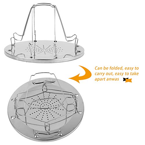 Folding Camp Stove Toaster, Stainless Steel 4 Slice Propane Bread Toaster, Portable Backpacking Outdoor Toaster Rack Holder for Camping Fishing Hiking