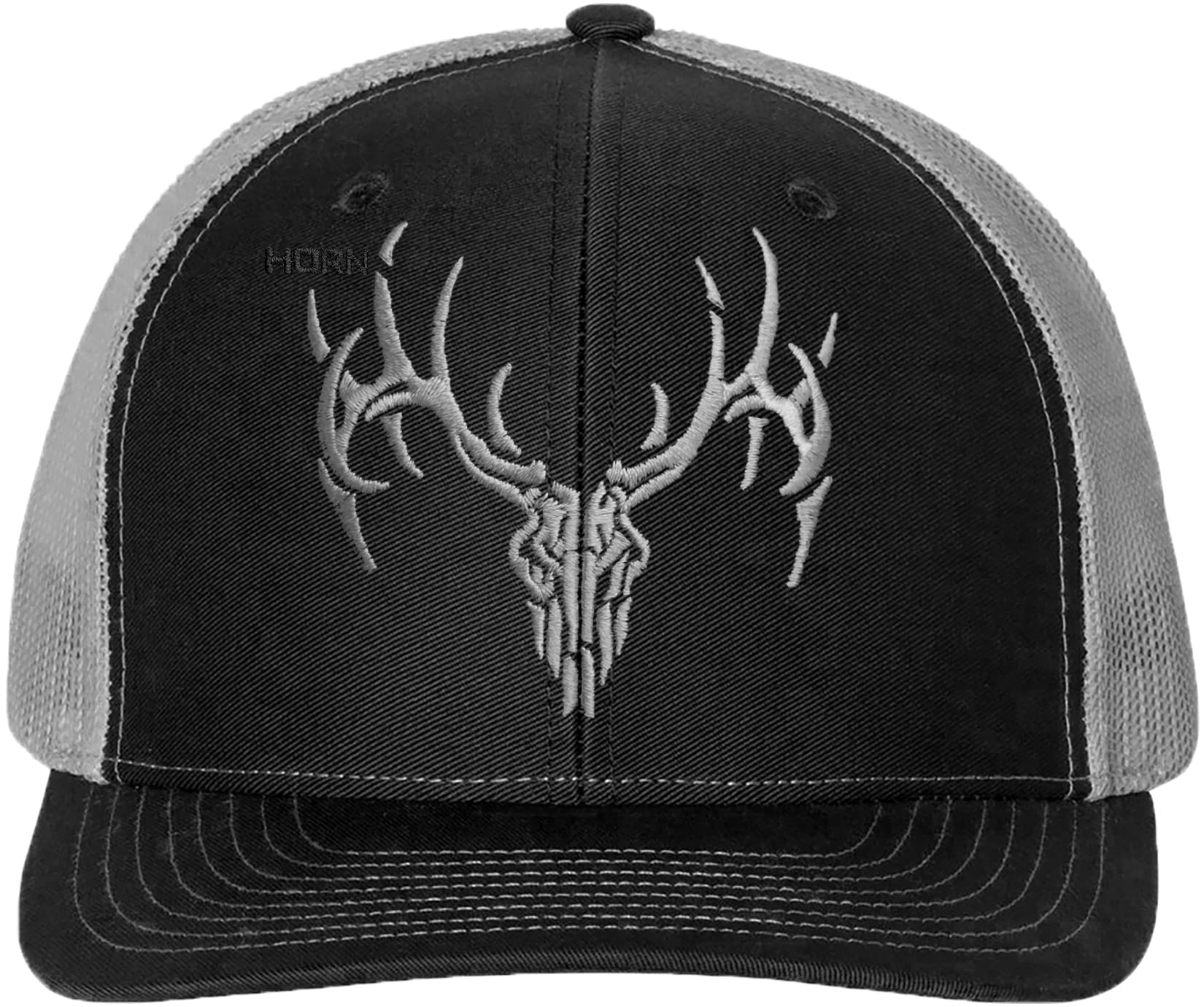 HORN GEAR Trucker Hat - Deer Skull Hat Edition (Black/Charcoal)