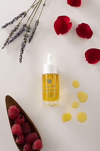 GLO-NVY Omega+ All natural Face Oil with Bulgarian Rose, Raspberry, Milk Thistle, Sacha Inchi, and Meadowfoam Oils - Natural anti-aging blend - 30 ml