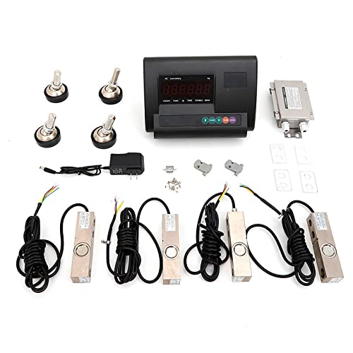 OHYAS Livestock Scale Kit for Animal Platform Scale, Steel Beam Compression Load Cell Scale Floor Scale for Cattle Goat Pigs Horse Sheep with Weighting Indicator 6600lbs