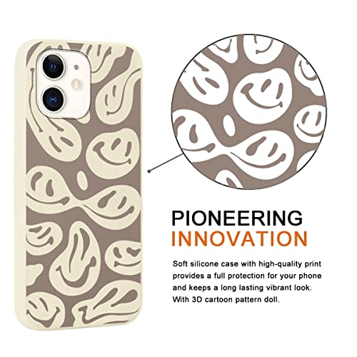 RUMDEY 2 Pack Happy Smiley Face for iPhone 13 Mini 5.4" Phone Case,Aesthetic Cute Smile Design Cases Soft Silicone Slim TPU Shockproof Protective Bumper Cover for Women Men Girls-Kawaii Smiles