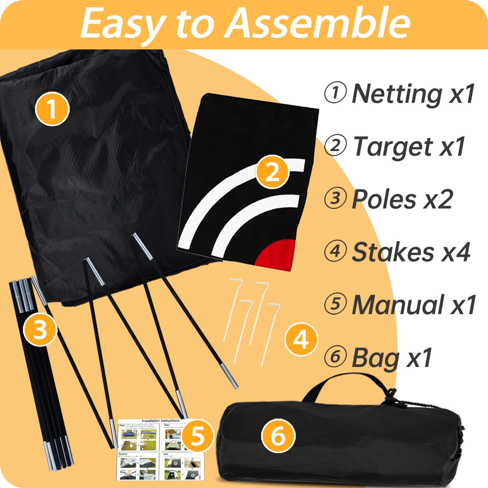 Golf Hitting Practice Nets for Backyard Driving Heavy Duty Men Real Indoor Golf Balls Hitting Pitching Driving Nets for Indoor Outdoor Garage Use Golfing Swing Training Impact Cages with Frame and Net