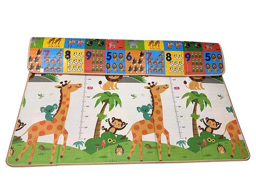 FUN n' SAFE (7120) Baby Play Mat, Abc's/123's & Animals, Reversible, Foldable, Foam Play Mats for Infants and Toddlers