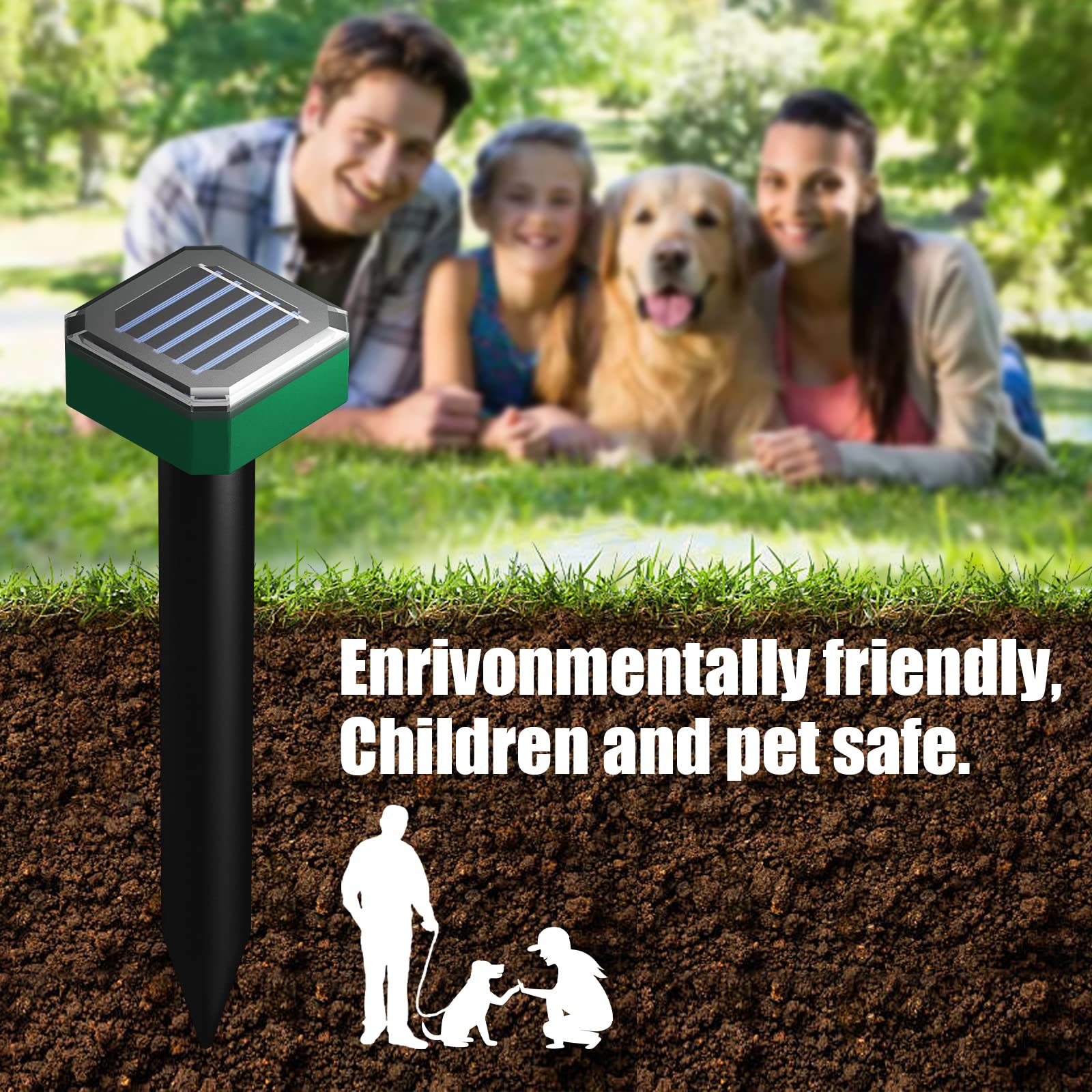 suphanlin Solar Deer Repellent 4 Pack, Deer Deterrent for Trees, Deer Repellent Devices, Solar Deer Repellent Outdoor for Plants, Deer Repellant for Outdoor, Deer Repellent for Yard Powerful