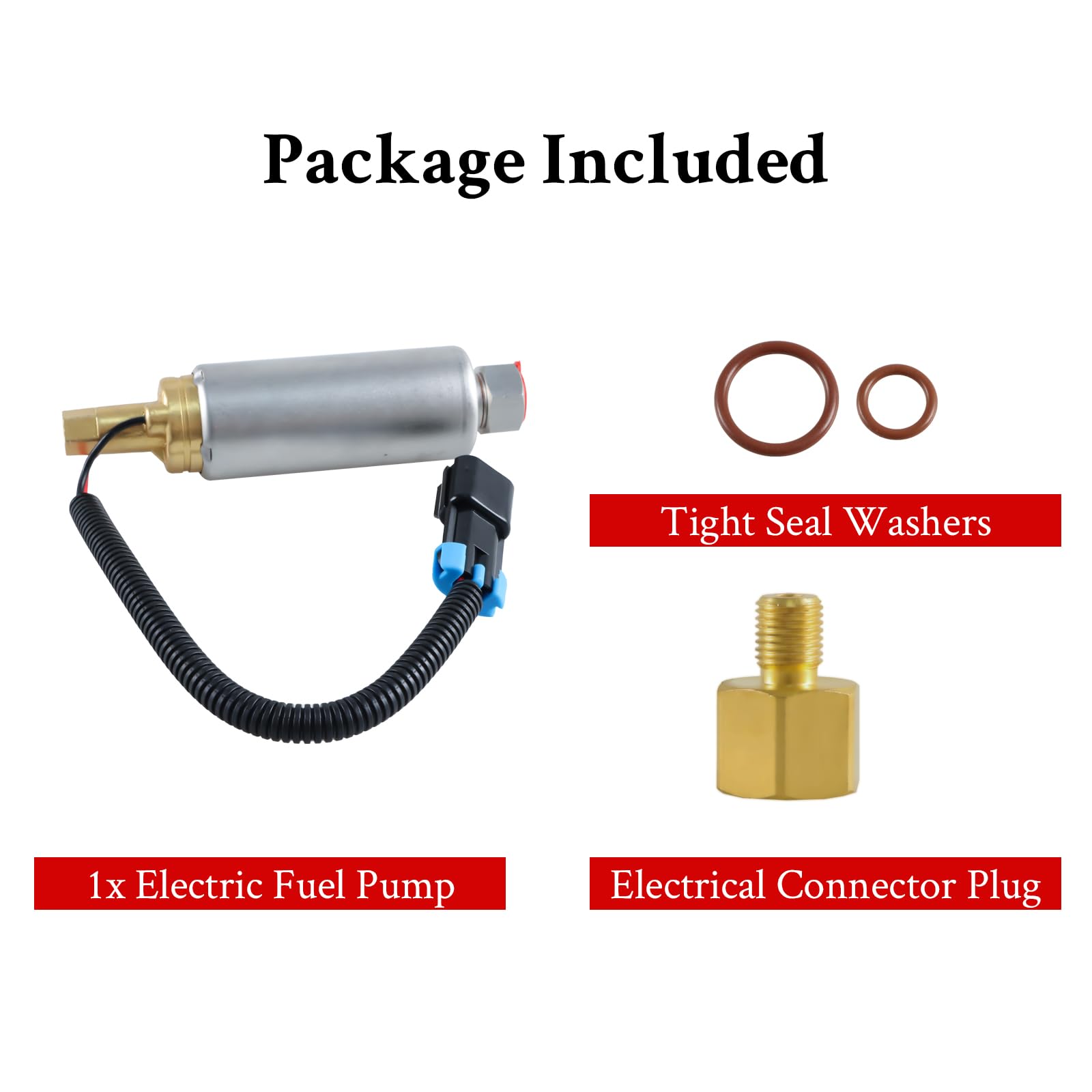 FUSCH Electric Low Pressure Fuel Pump Compatible with Mercury Mercruiser Marine Boat 4.3L 5.0L 5.7L V6 V8 with Carburetor Engines Replaces#:935432 18-8868 861155A3