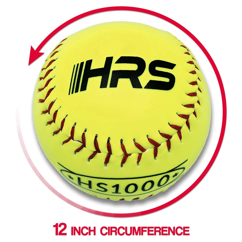 Hit Run Steal Fast Pitch/Slow Pitch Practice Softballs Size 12 Inch Softballs. Fastpitch Softballs, Official 12 inch Size and Weight (6, HS1000)